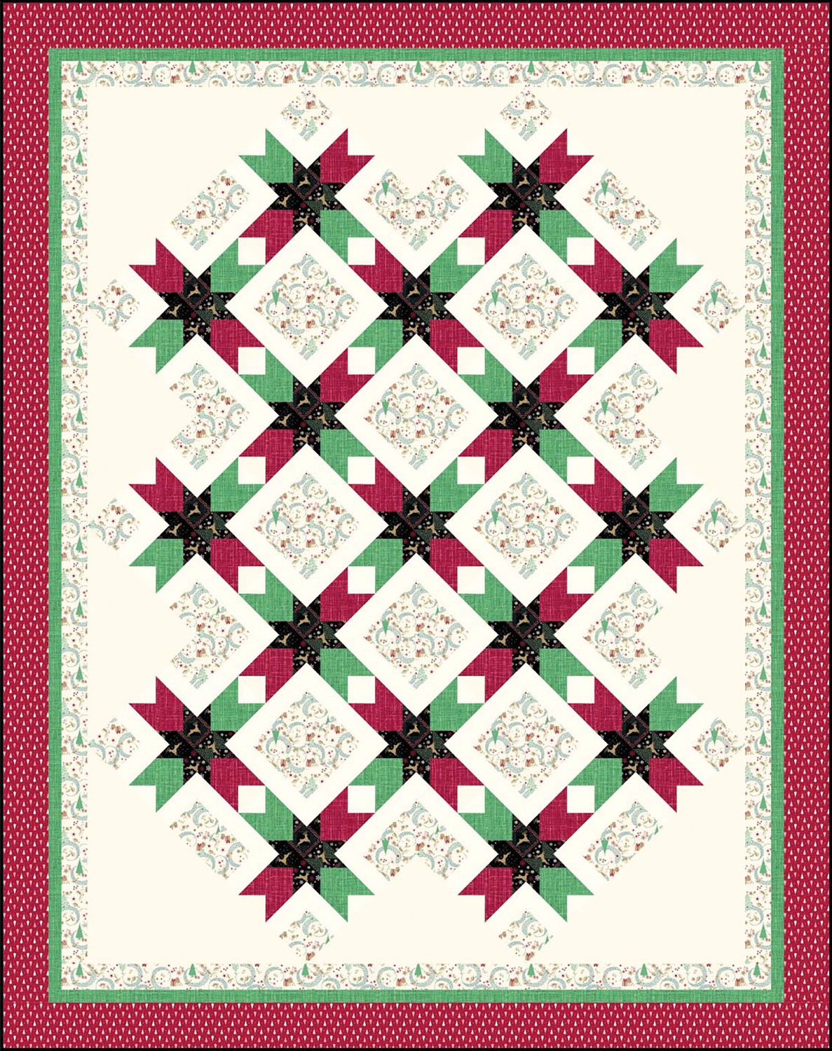 Holiday Magic - Holiday Magic Happy Holidays Cotton Fabric Quilt Kit ...