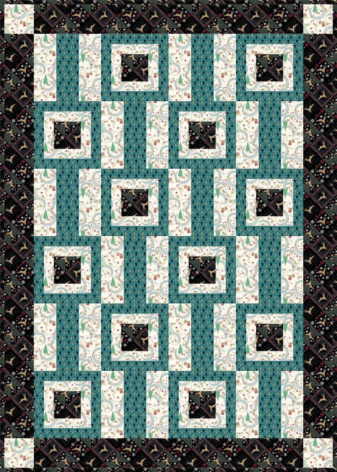 Holiday Magic - Holiday Magic Gallery 3-Yard Cotton Fabric Quilt Kit | ConnectingThreads.com