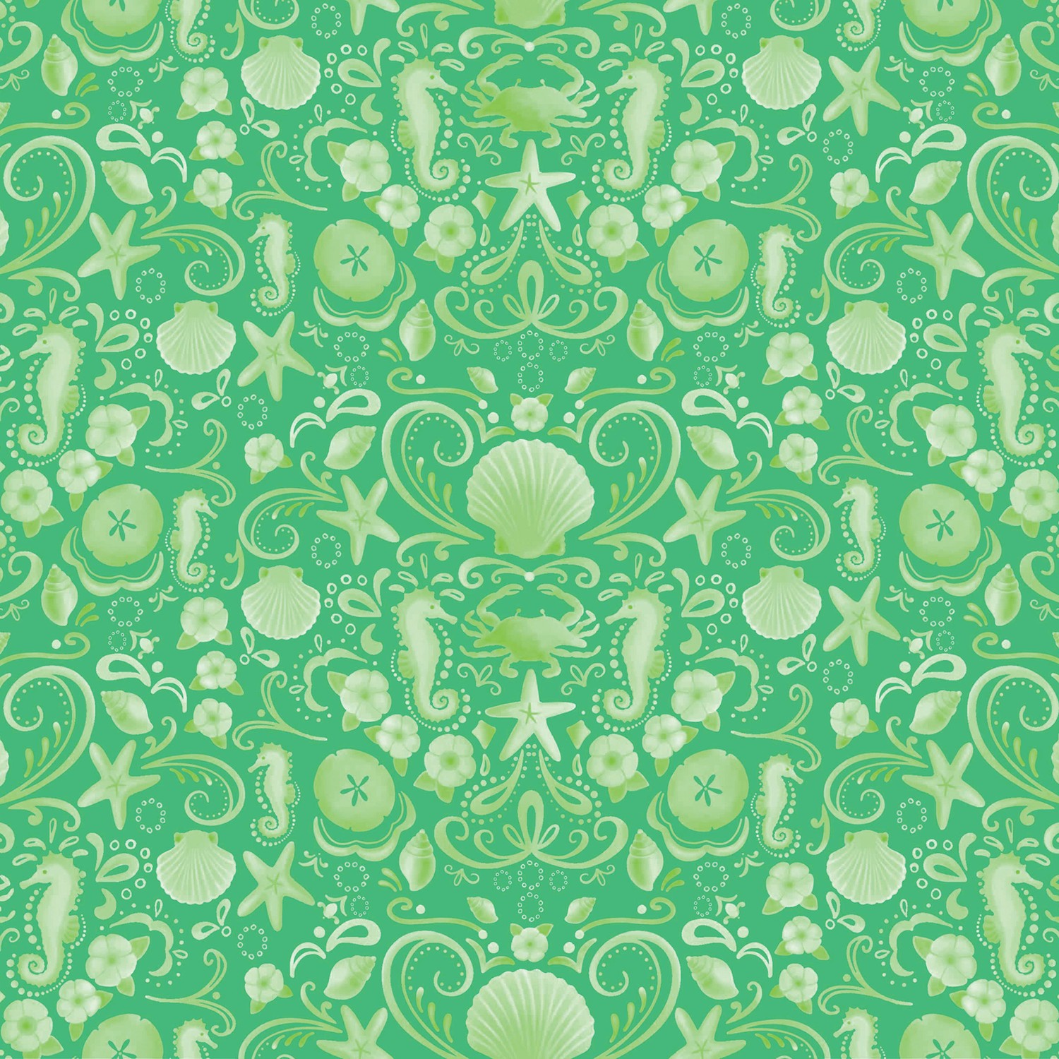 Beach Retreat - Seaside Tonal-Green | ConnectingThreads.com