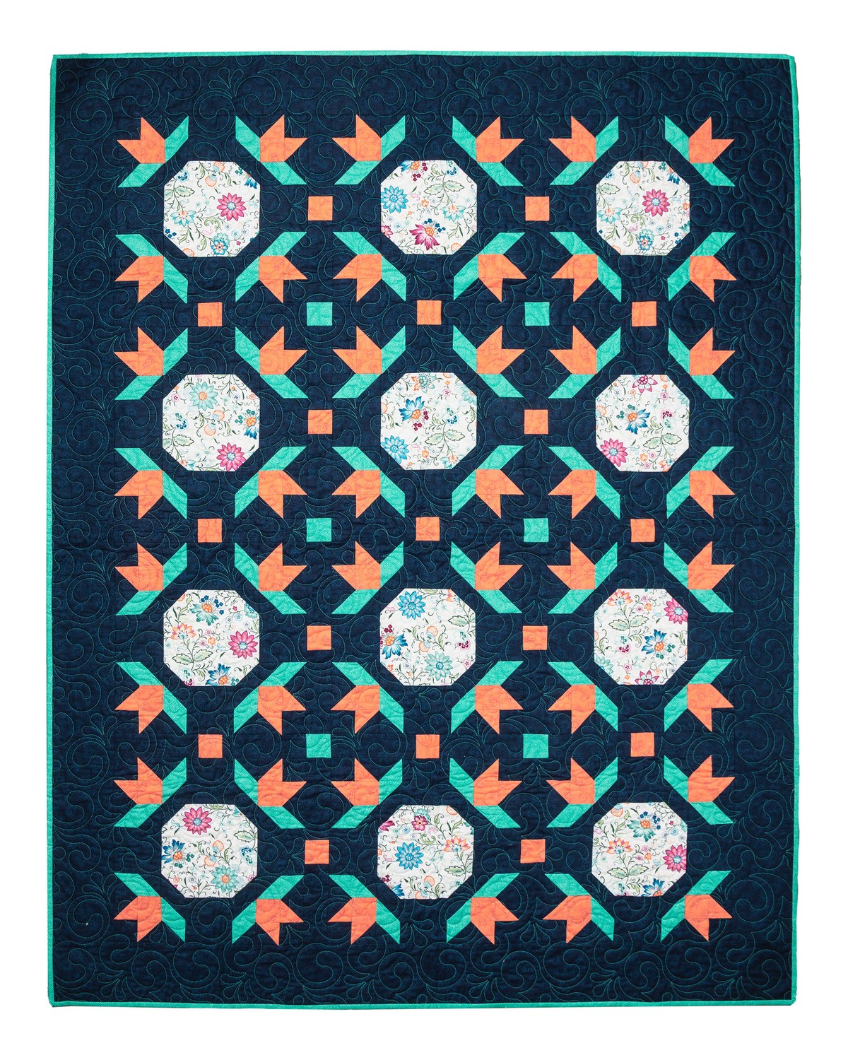 In Full Bloom - In Full Bloom Flourishing Small Cotton Fabric Quilt Kit | ConnectingThreads.com