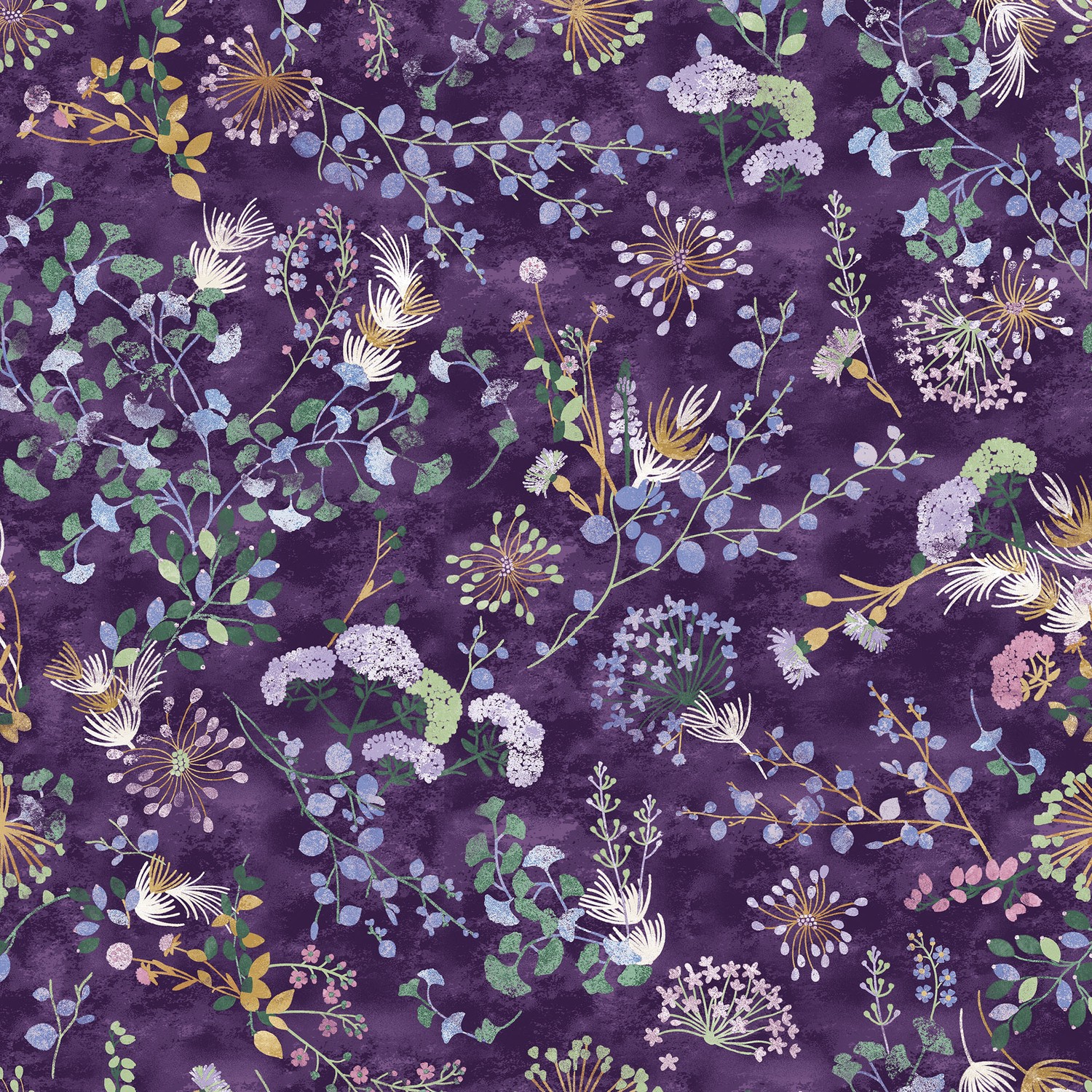 Meadow Daydreams - Meadow Daydreams Floral Felicity Purple Quilting ...