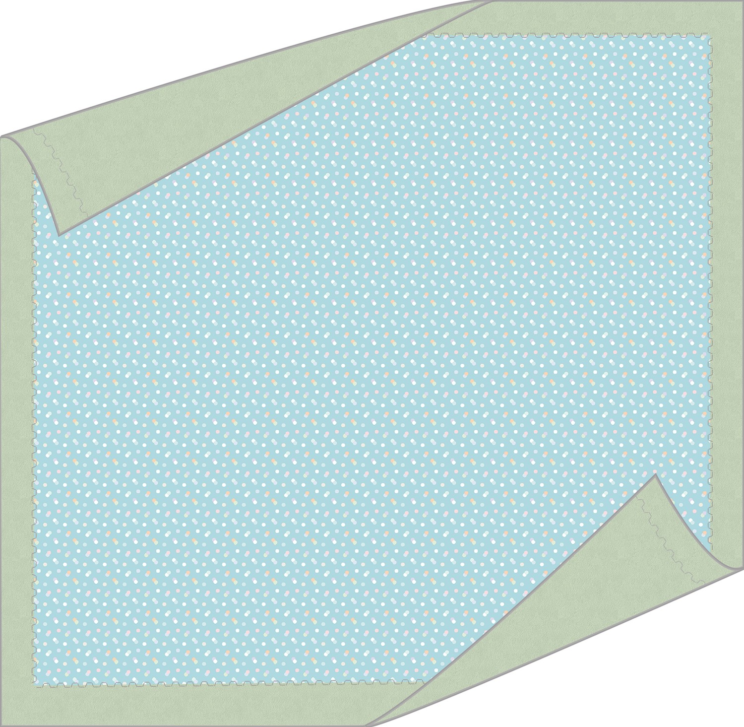 Pattern Play Flannel - Receiving Blanket Project Bundle - Aloe Floofy with Spotty Dotty ...