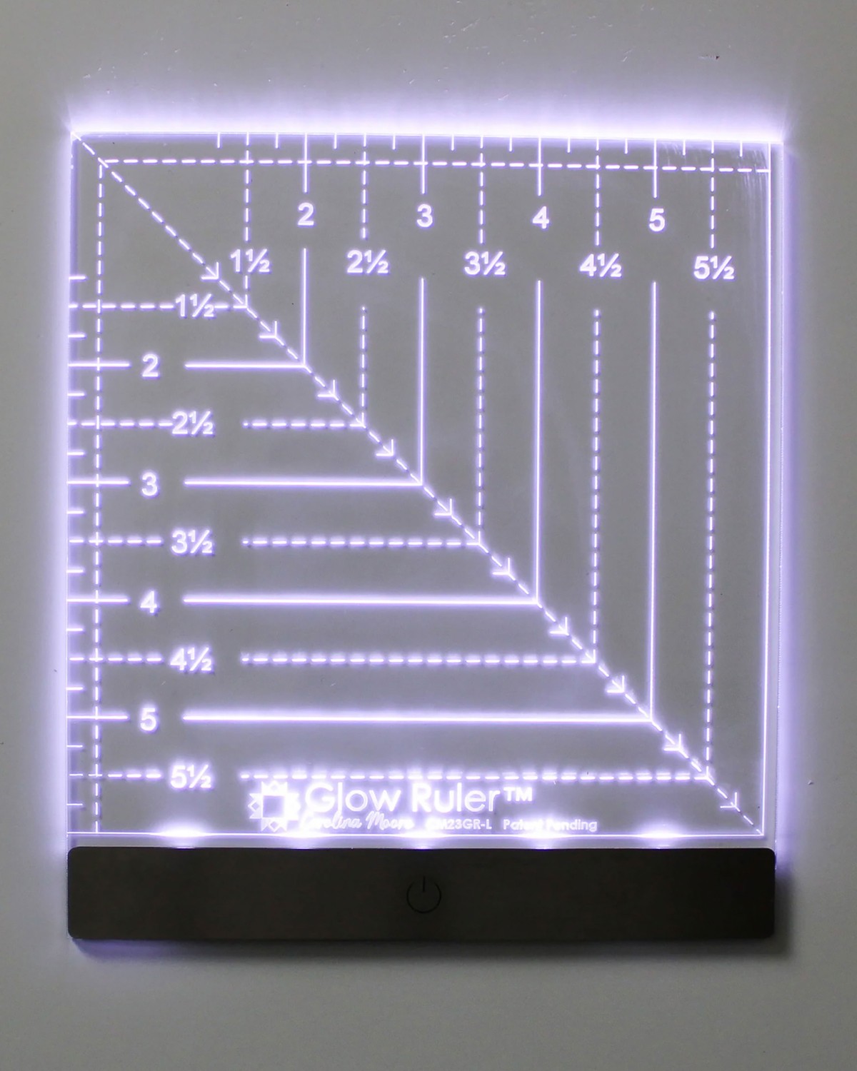 Carolina Moore Glow Ruler Leftie 6in Square | ConnectingThreads.com