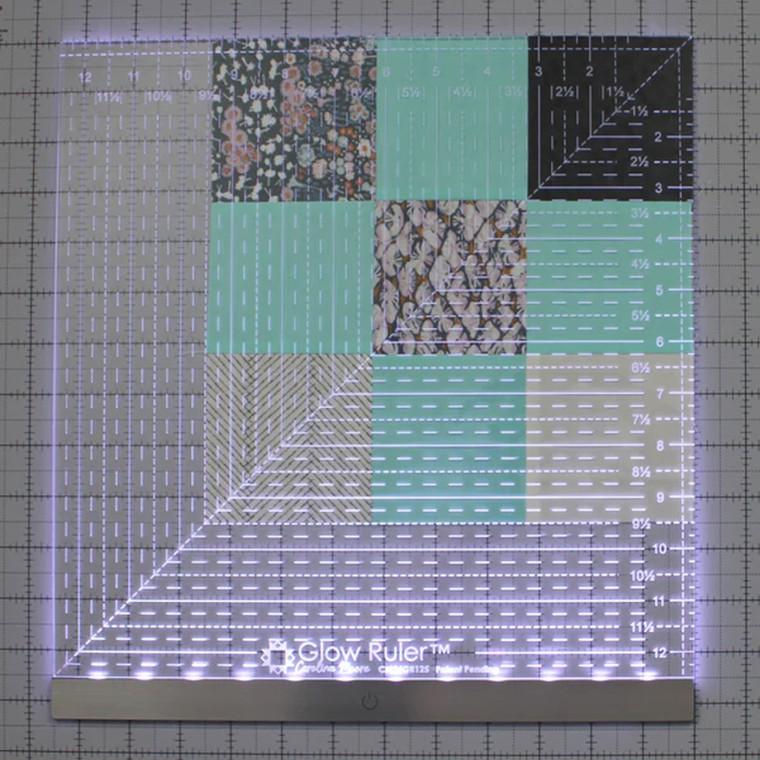 Carolina Moore Glow Ruler 12-1/2in Square | ConnectingThreads.com