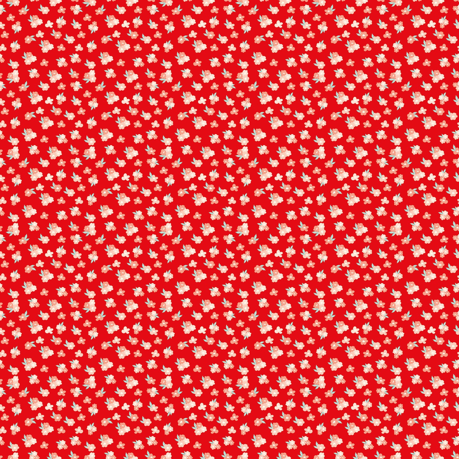 You & Me - You & Me Tossed Floral Red Quilting Cotton Fabric Yardage | ConnectingThreads.com