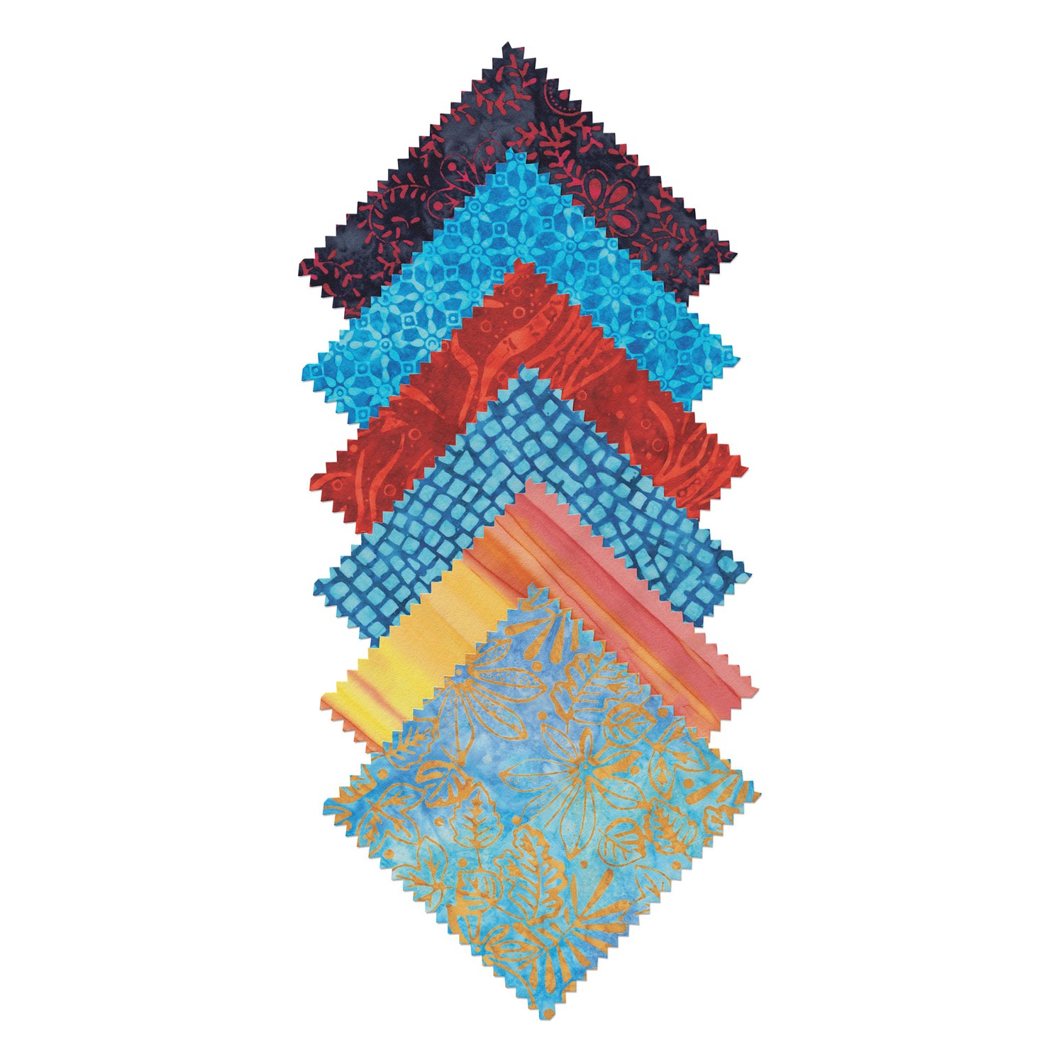 Icy Embers Batiks - Icy Embers Batiks 5 in Charms | ConnectingThreads.com