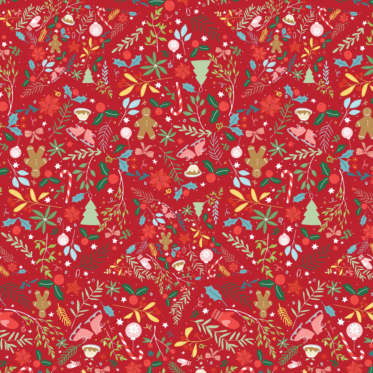 Gingerbread & Holly - Blessings Throw Quilt Kit | ConnectingThreads.com