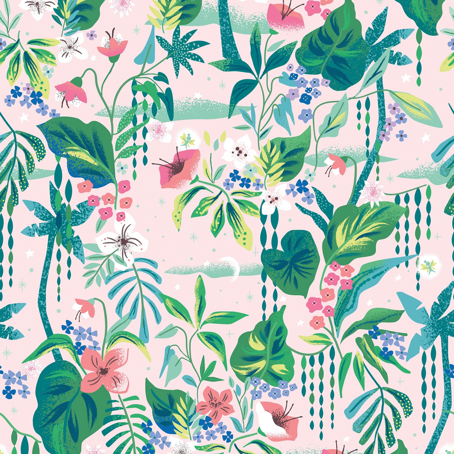 Forever Neverland - Tropical Floral-Pink | ConnectingThreads.com