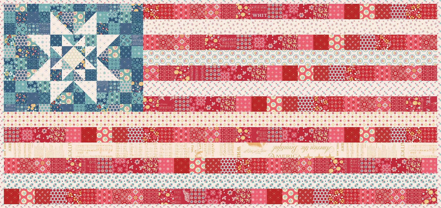 Americana - Americana Oh Beautiful Flag Runner and Amber Waves Mini Quilt Boxed Kit ...