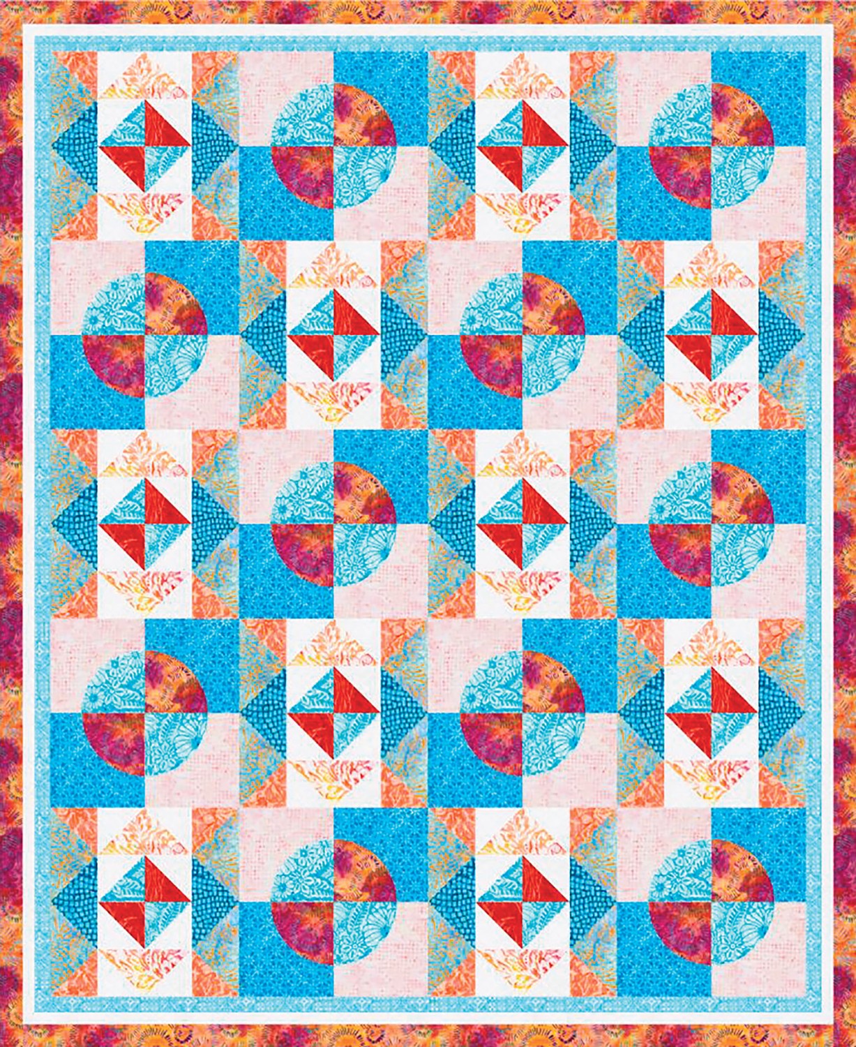 Icy Embers Batiks - Hot Flash Quilt Kit | ConnectingThreads.com