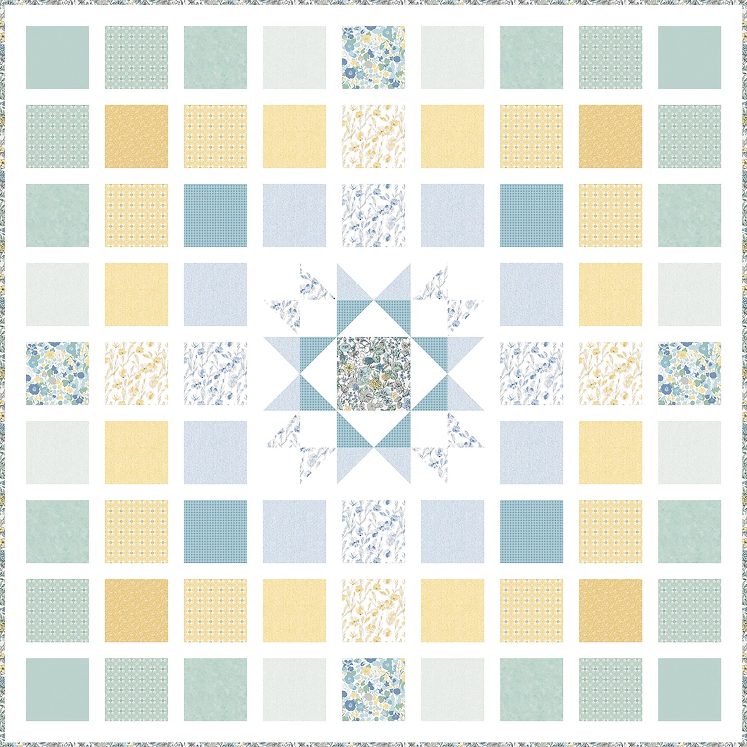 Tranquil Blume - Cambridge Star Quilt Kit | ConnectingThreads.com