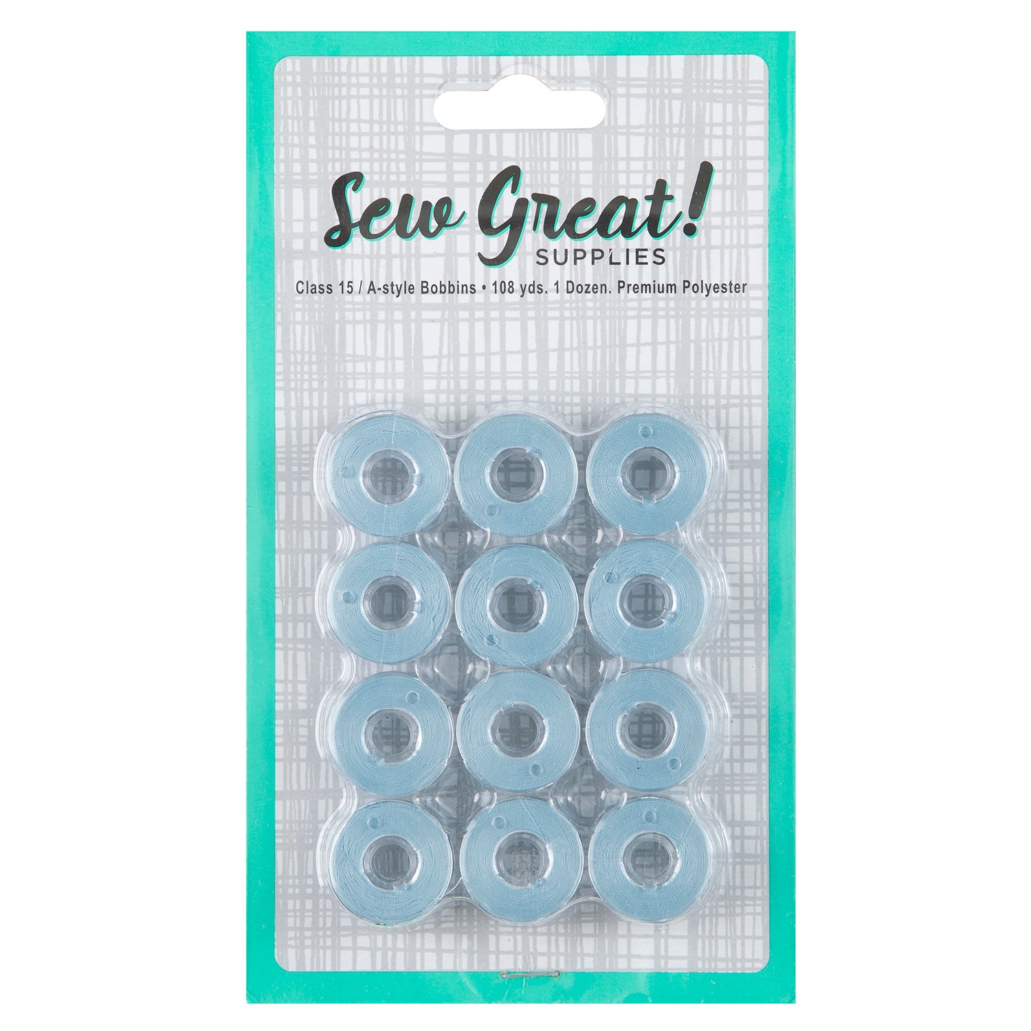 Sew Great Bobbin 12- Pack#508 Venice Blue Spool | ConnectingThreads.com